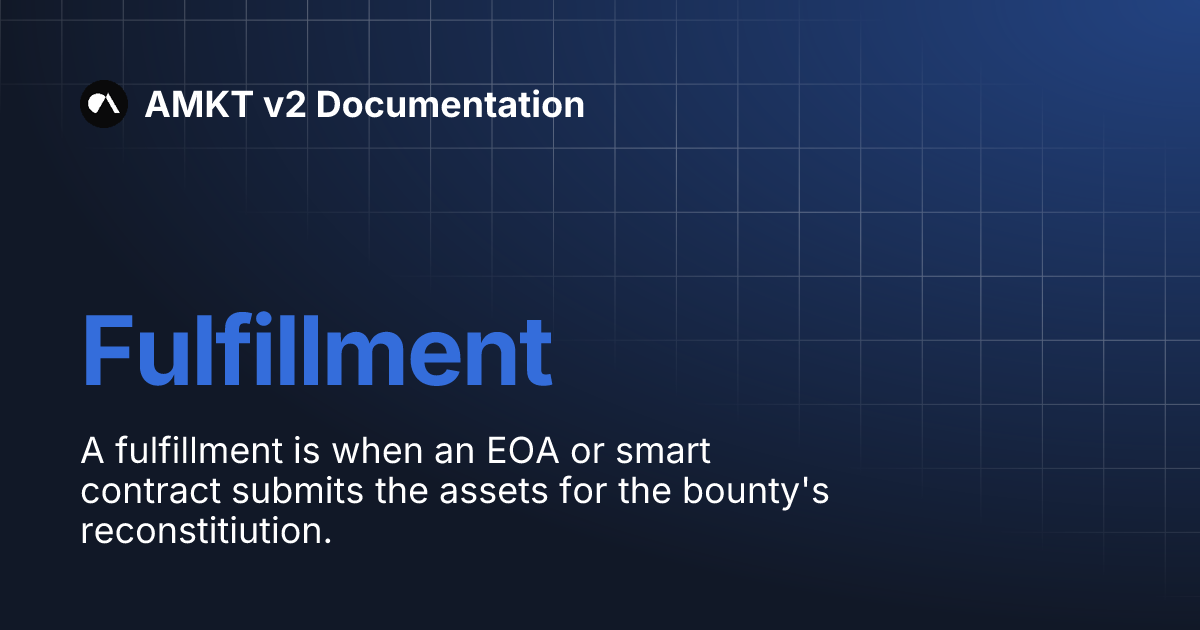 Fulfillment | AMKT v2 Documentation